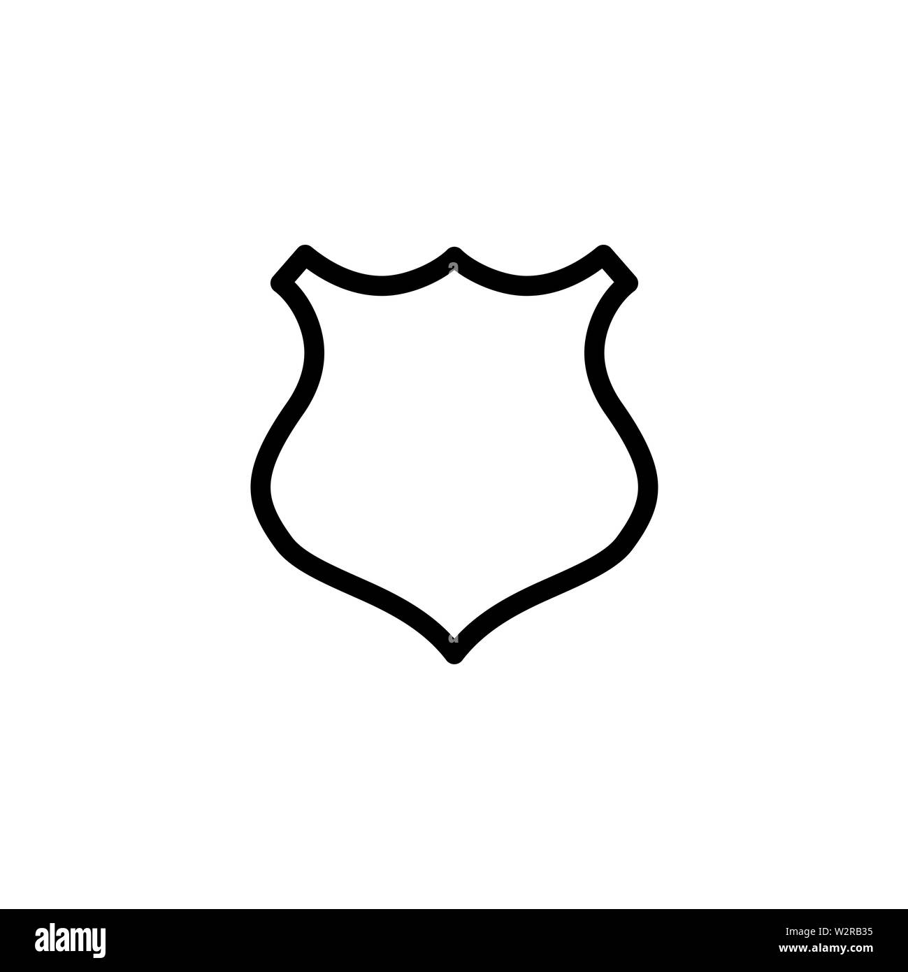 Shield Line Icon In Flat Style Vector For Apps, UI, Websites. Black ...