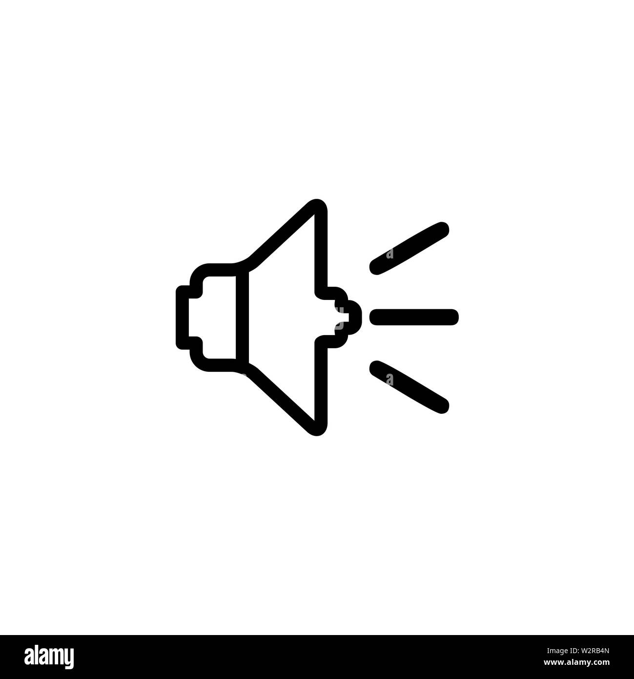 Sound Line Icon In Flat Style Vector For Apps, UI, Websites. Black Icon ...