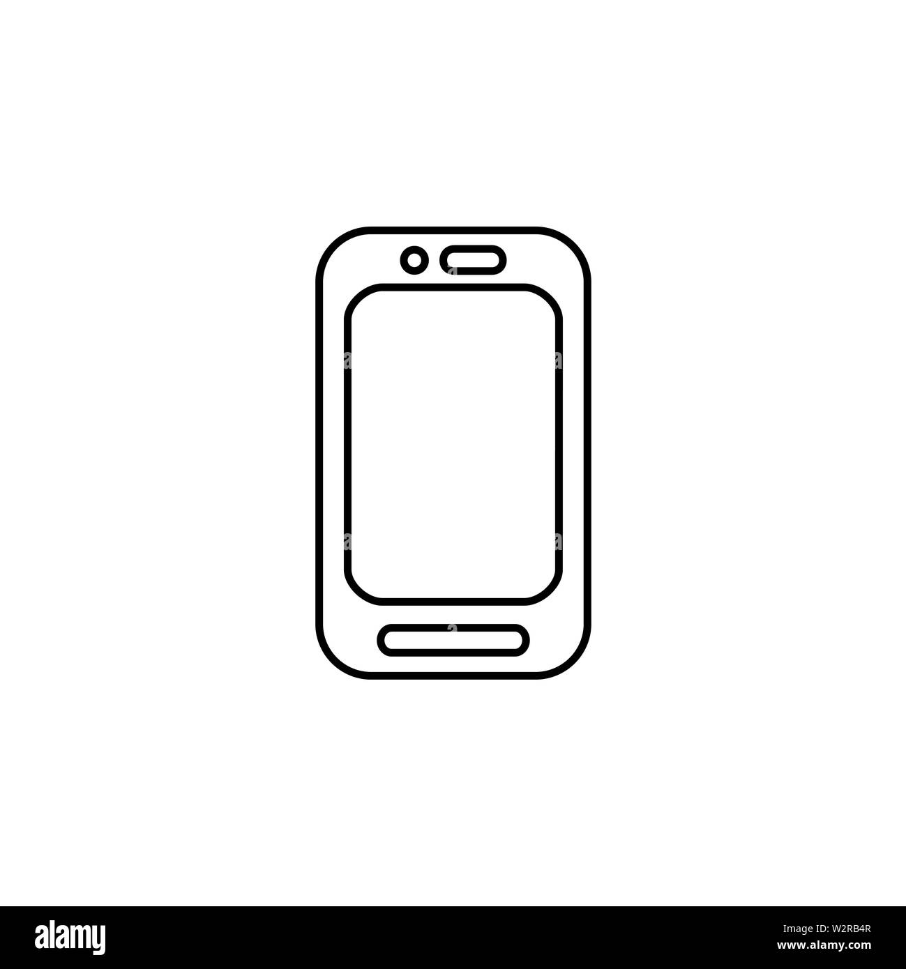 Smartphone Line Icon In Flat Style Vector For App, UI, Websites. Black ...