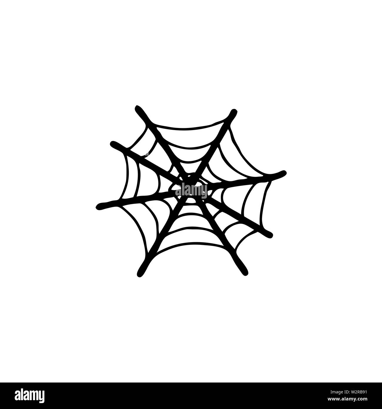 Spider Net Icon In Flat Style Vector For Apps, UI, Websites. Black Icon ...