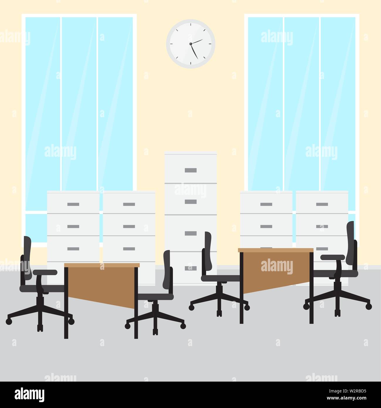 Office workplace room with a table and a chair- Vector Stock Vector ...