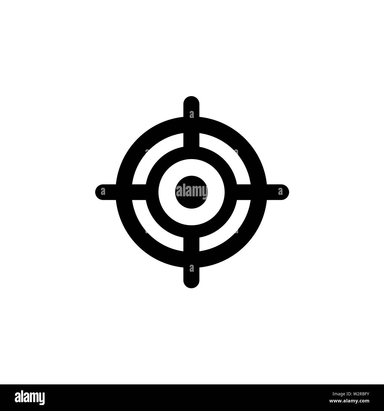 Target Icon In Flat Style Vector For Apps, UI, Websites. Black Icon ...