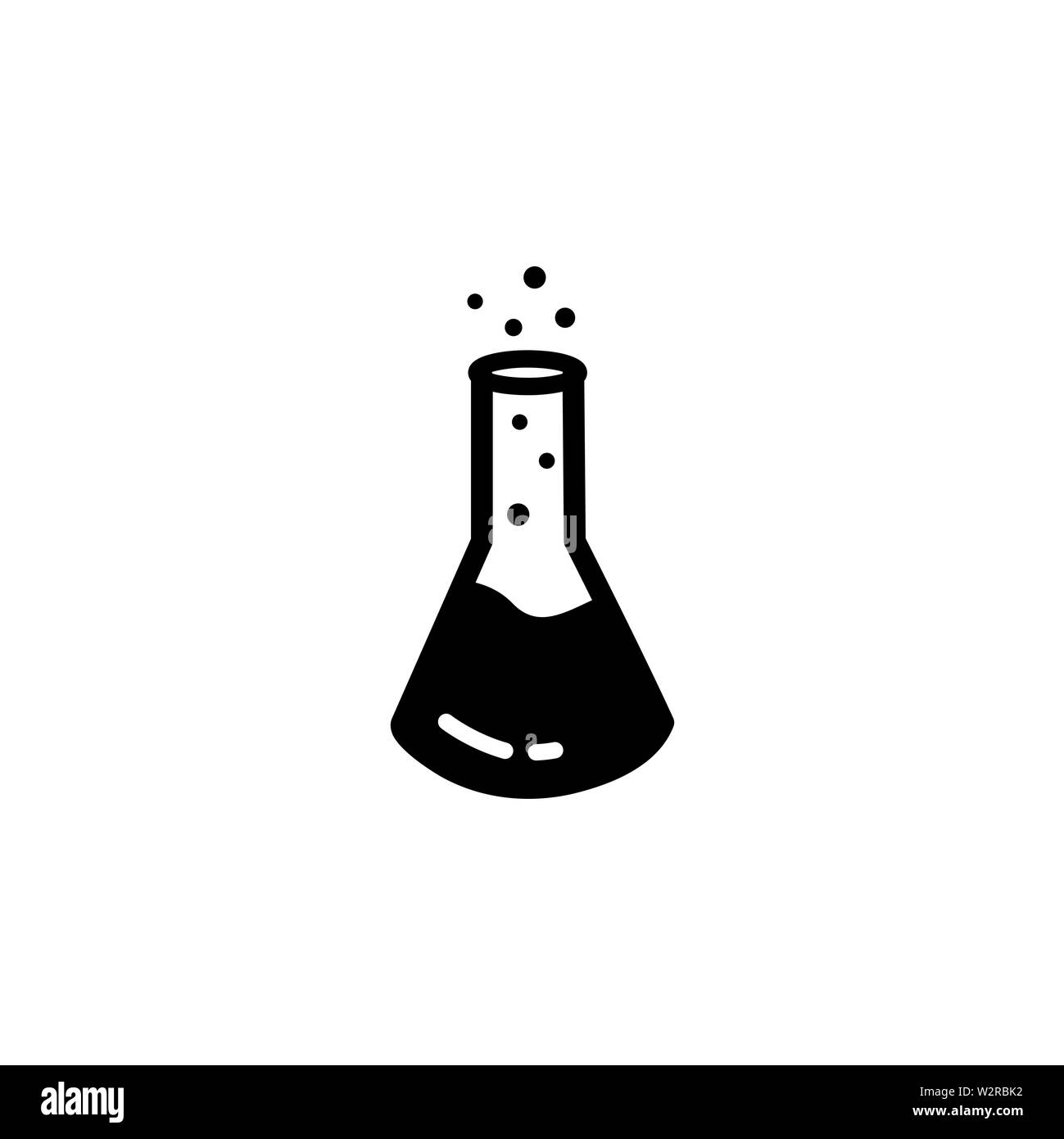 Test Tube Icon In Flat Style Vector. Black Flask Icon Vector ...