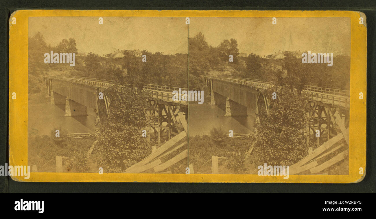 Bridge over Rock river, by E & HT Anthony (Firm Stock Photo - Alamy