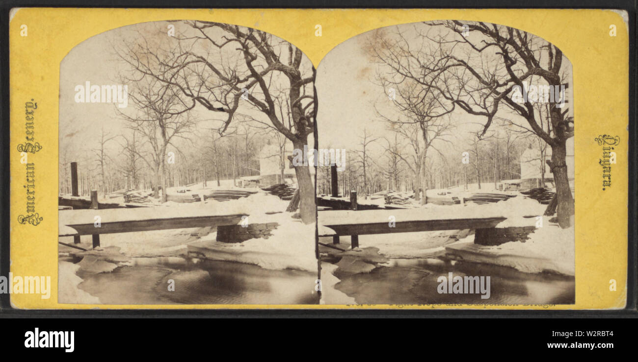Bridge between islands, winter, from Robert N Dennis collection of ...