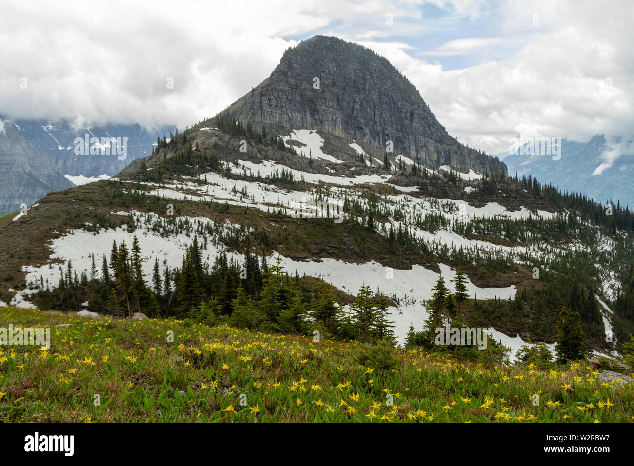 Haystack Butte as seen from the saddle between Mt. Gould with glacier ...