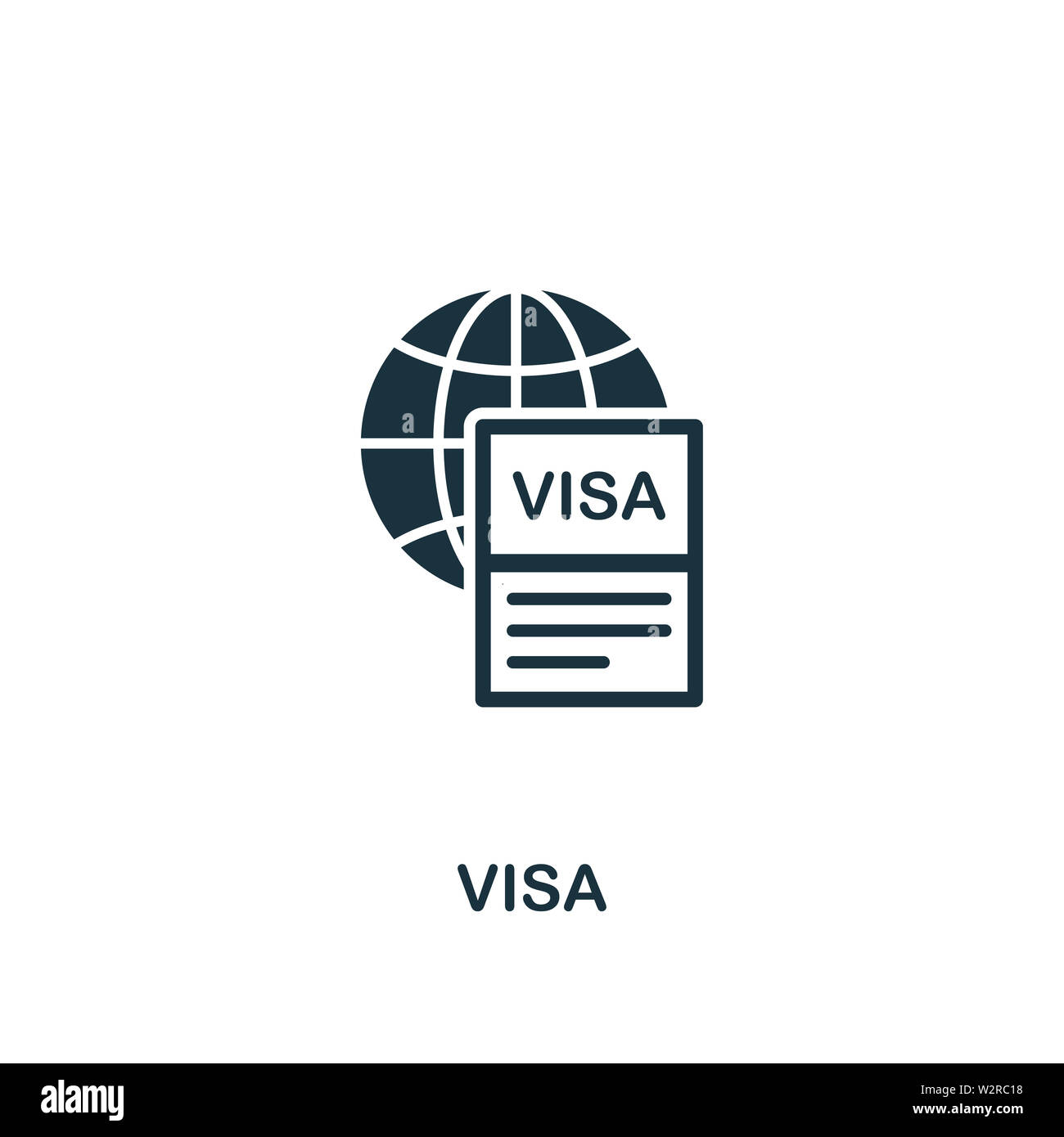 Visa icon. Creative element design from tourism icons collection. Pixel ...