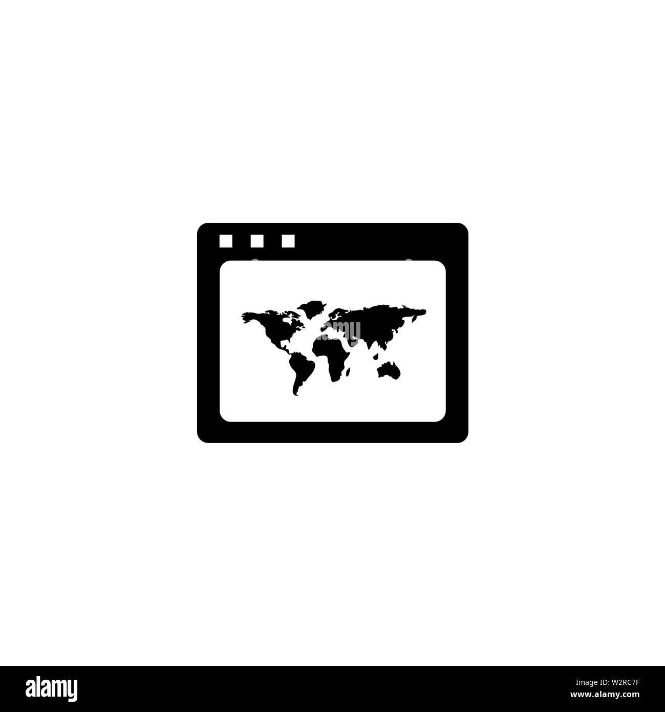 World Wide Web Icon In Flat Style Vector For Apps, UI, Websites. Black ...