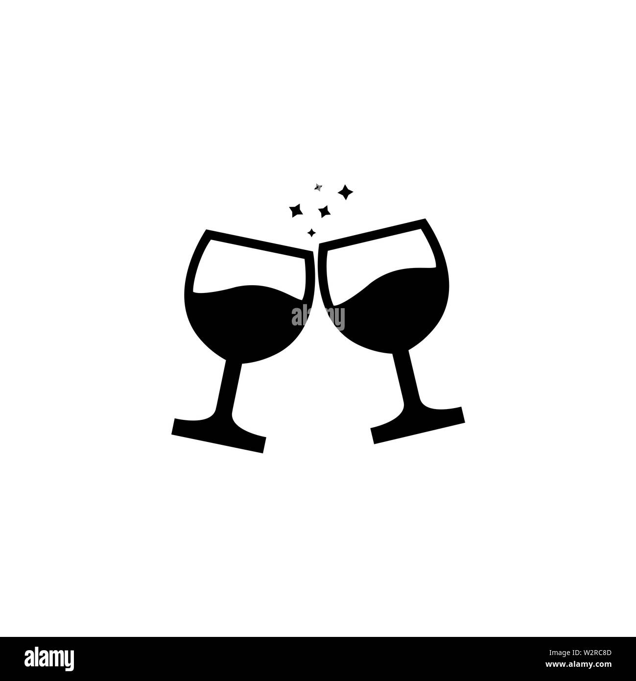 Wine Glasses Toast Icon In Flat Style Vector For Apps, UI, Websites ...