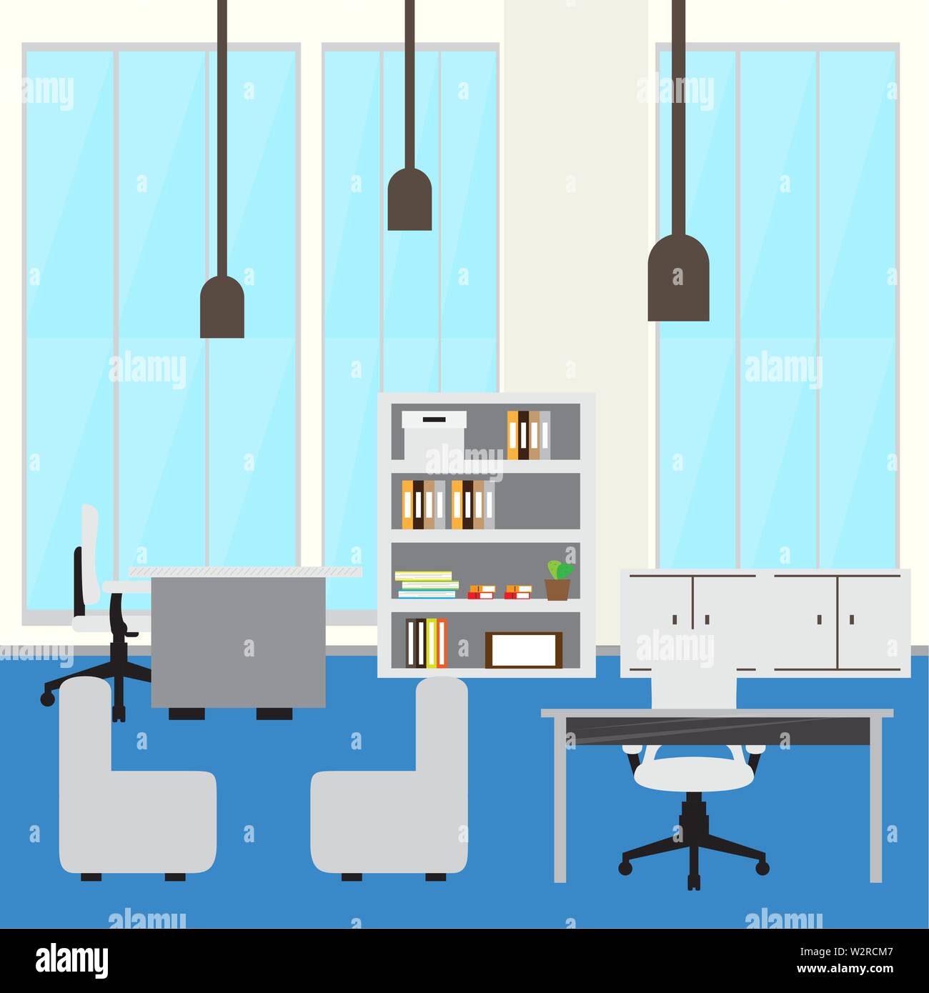 Office workplace room with a table and a chair- Vector Stock Vector ...