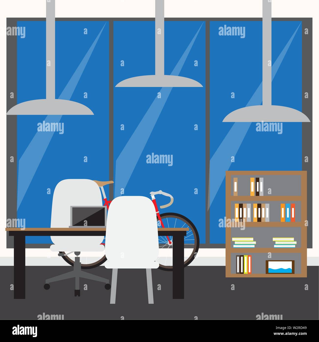 Office workplace room with a table and a chair- Vector Stock Vector ...