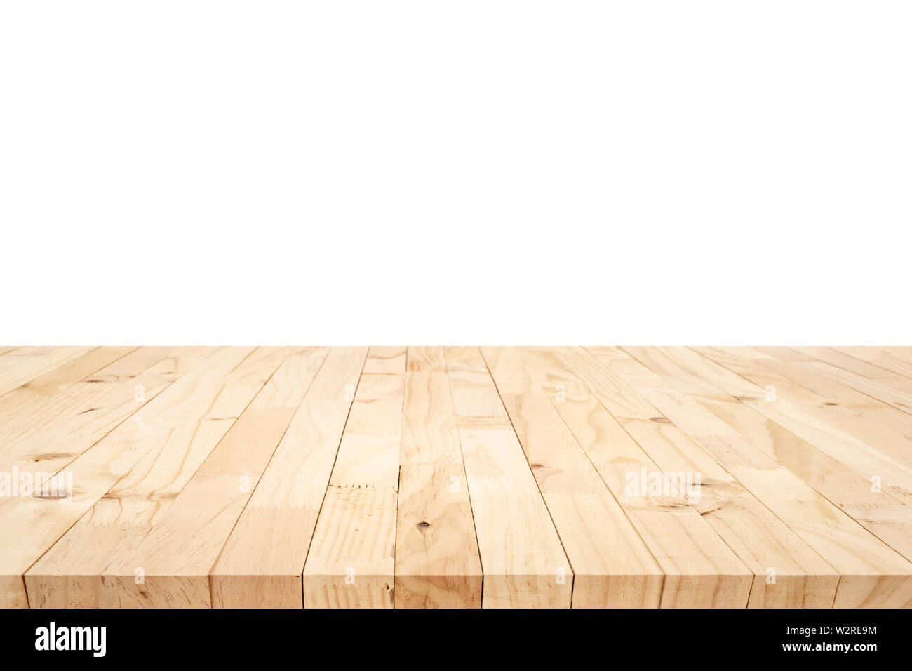 Beautiful texture wood table top texture on white background.For create ...