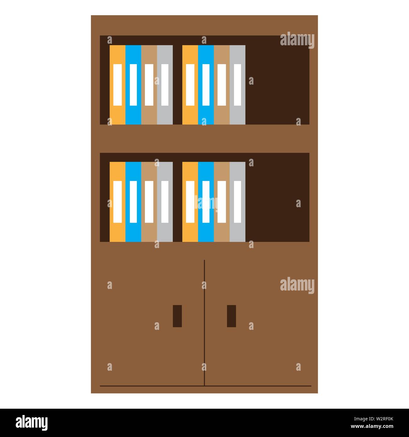 Isolated bookshelf image on a white background Stock Vector Image & Art ...