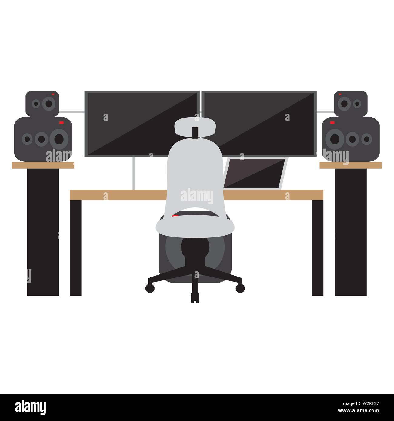 Isolated workstation image on a white background - Vector Stock Vector ...