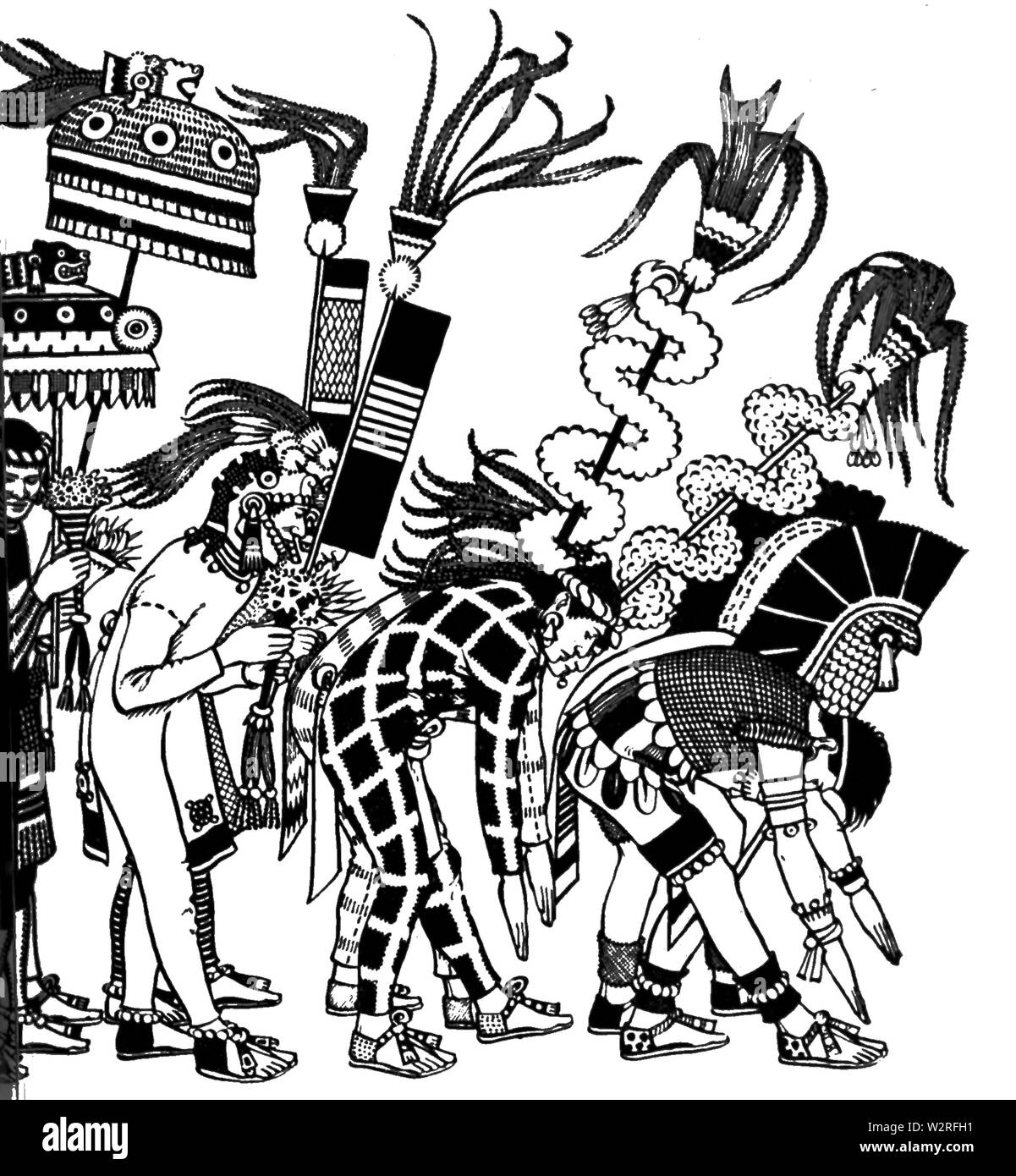 COM V1 D377 Aztec Caciques coming to the emperor Stock Photo - Alamy