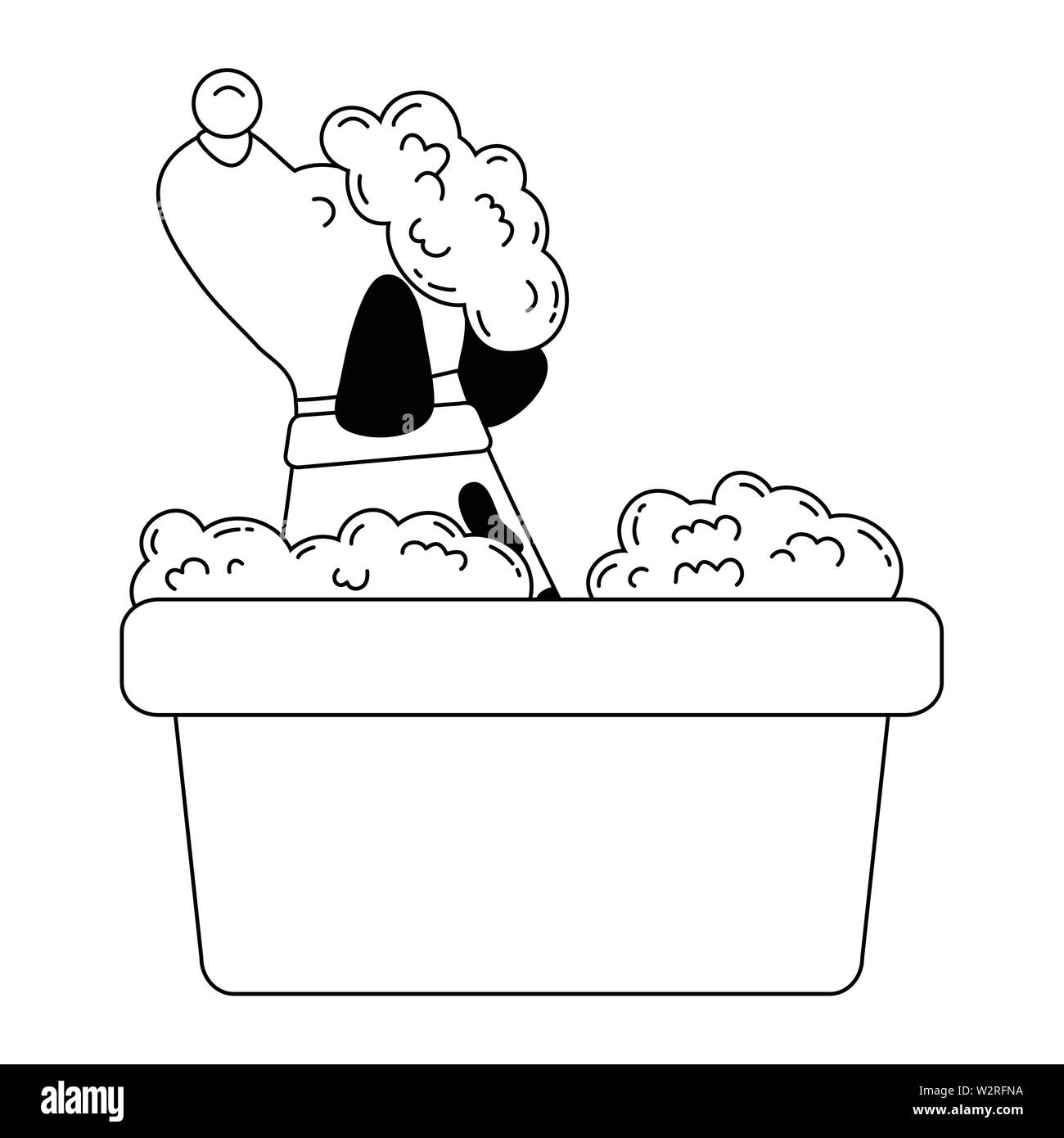 Dog cartoon taking shower design, Mascot pet animal nature cute and ...