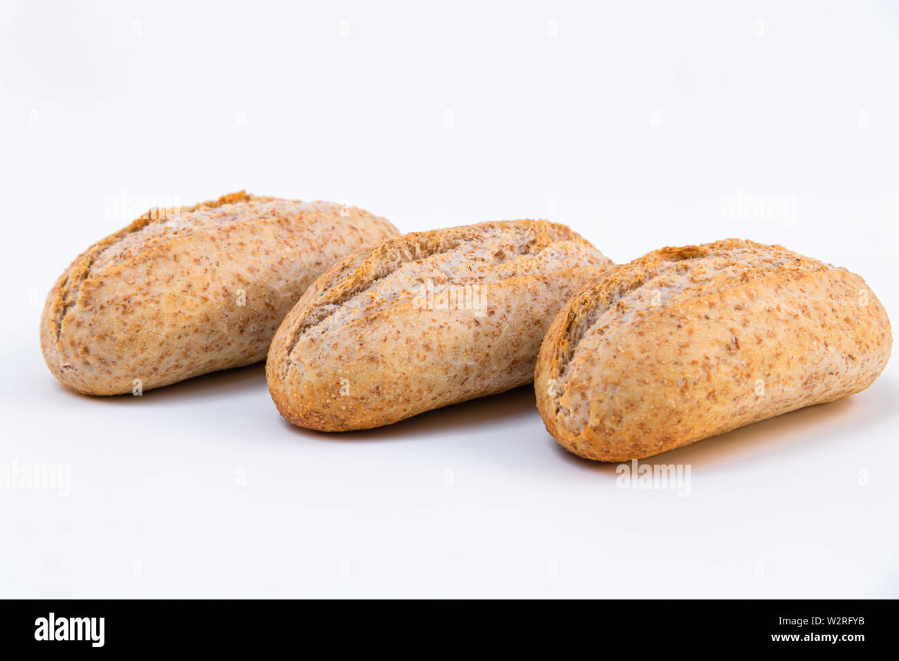Three loaf of bread isolated on white background. Homemade bread Stock ...
