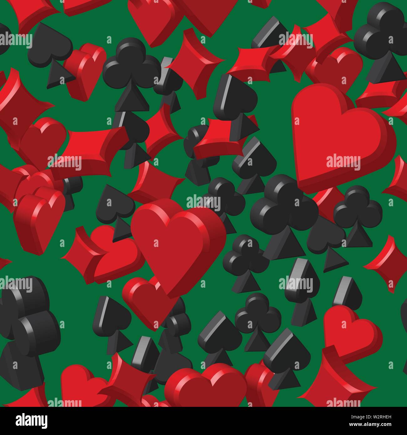 Card Symbols Seamless Pattern, 3D Illustration Stock Vector Image & Art ...