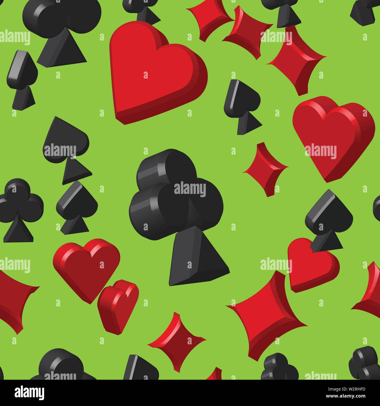 Card Symbols Seamless Pattern, 3D Illustration Stock Vector Image & Art ...