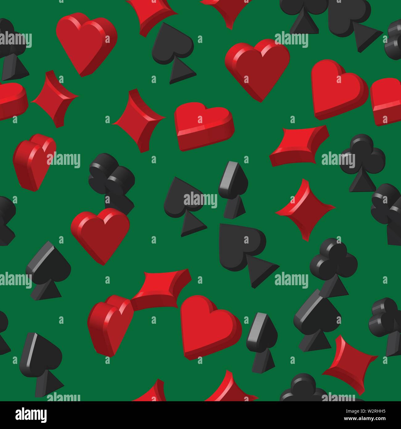 Card Symbols Seamless Pattern, 3D Illustration Stock Vector Image & Art ...