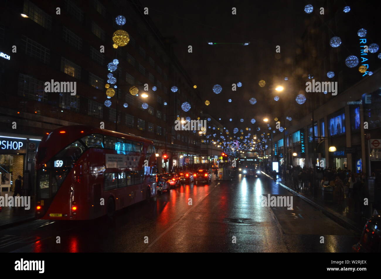 English Street at Night Stock Photo - Alamy
