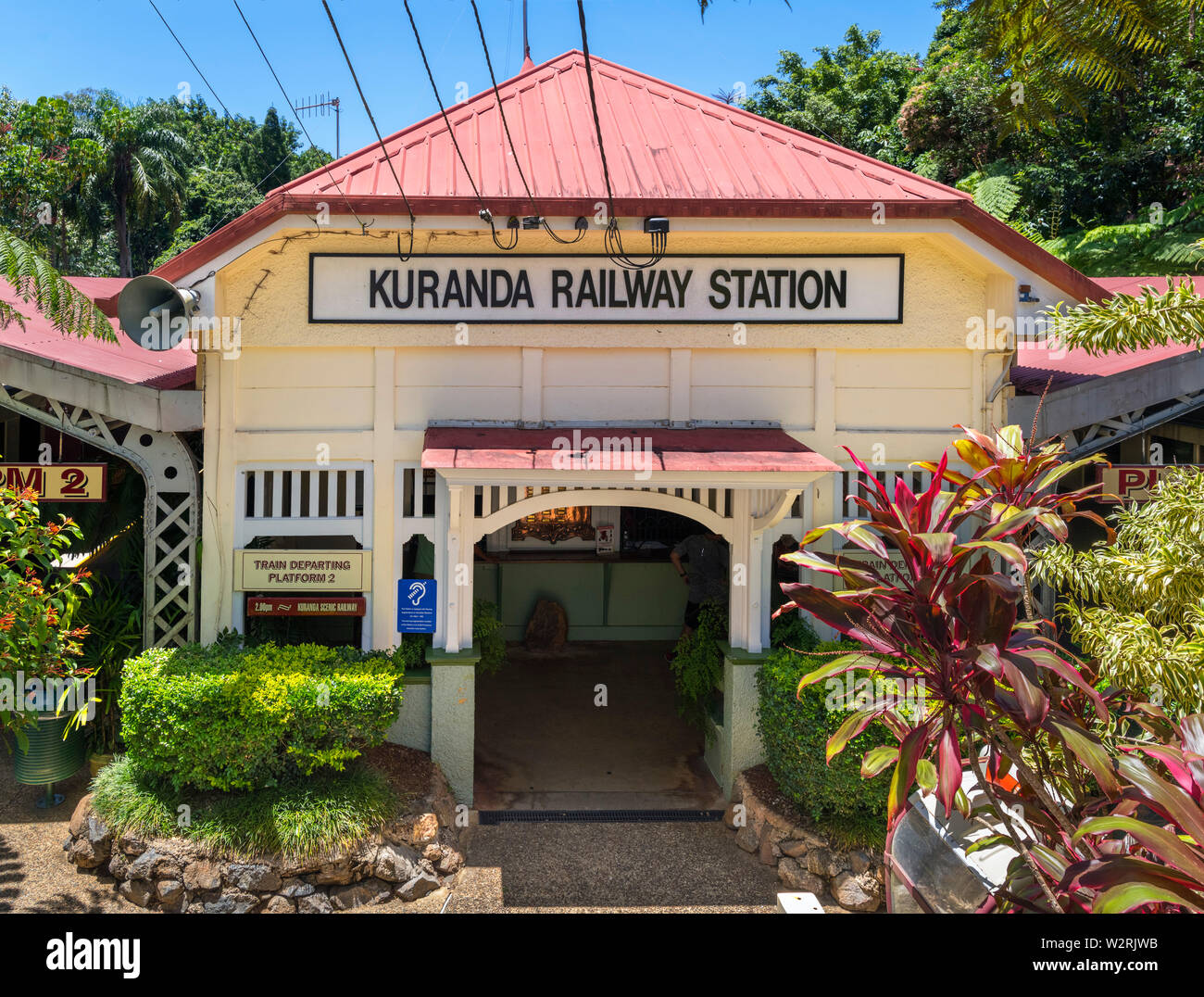 Entrance to Kuranda Railway Station, Kuranda Scenic Railway, Kuranda ...