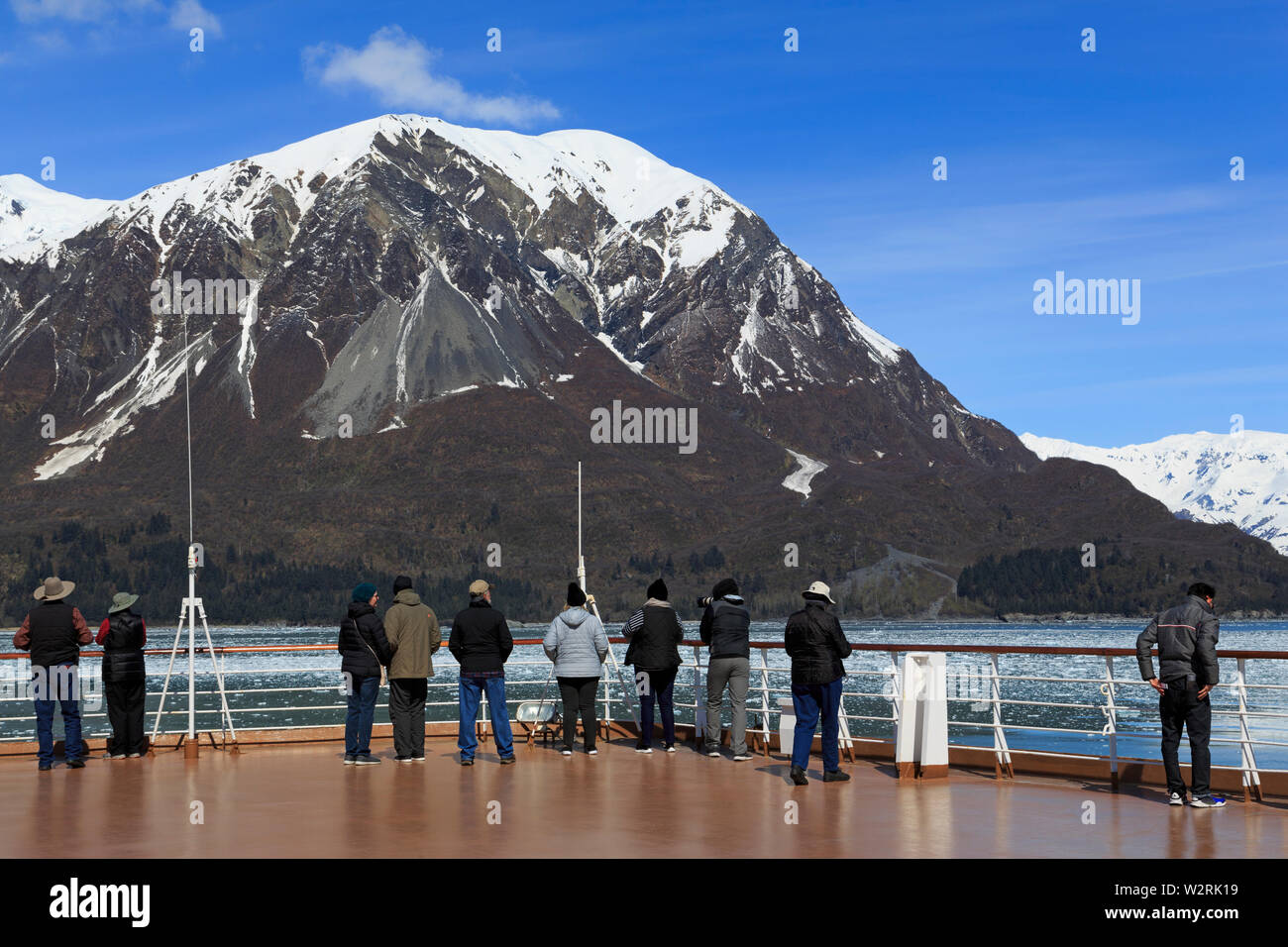 Cruise Ship, Hubbard Glacier, Disenchantment Bay, Alaska, USA Stock ...