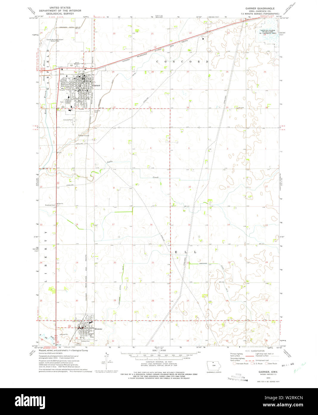 Garner iowa map hi-res stock photography and images - Alamy