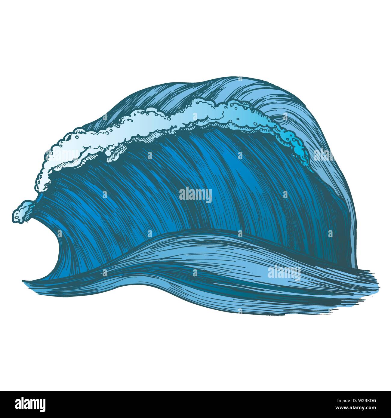 Color Rushing Wind Tropical Ocean Marine Wave Vector Stock Vector Image ...
