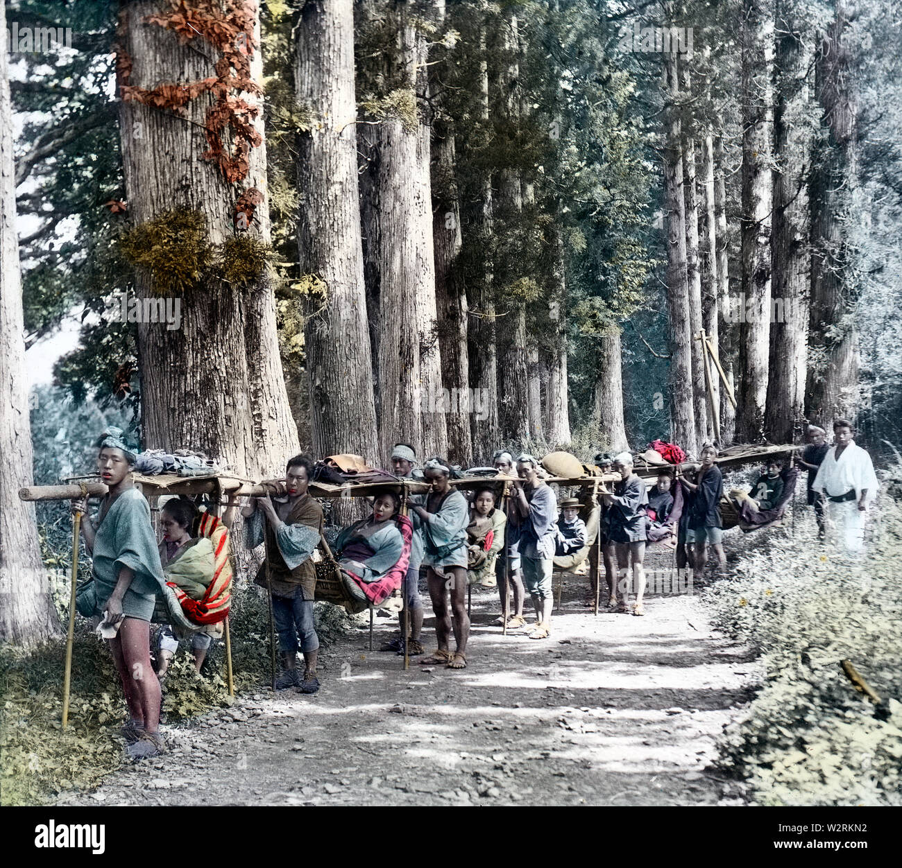 [ 1890s Japan - Japanese Palanquin Bearers ] — Kago bearers and their ...