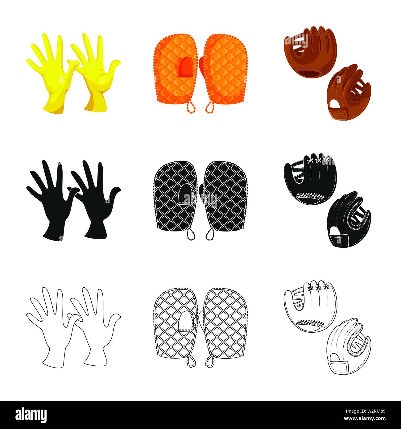 Vector illustration of silhouette and safety sign. Set of silhouette ...
