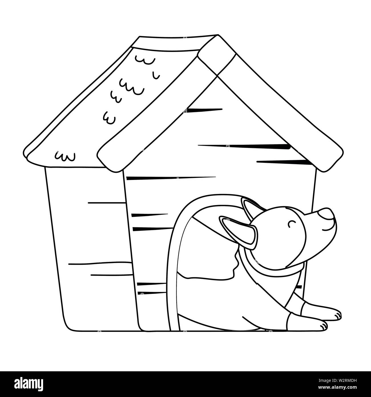 Dog cartoon inside house design, Mascot pet animal nature cute and ...