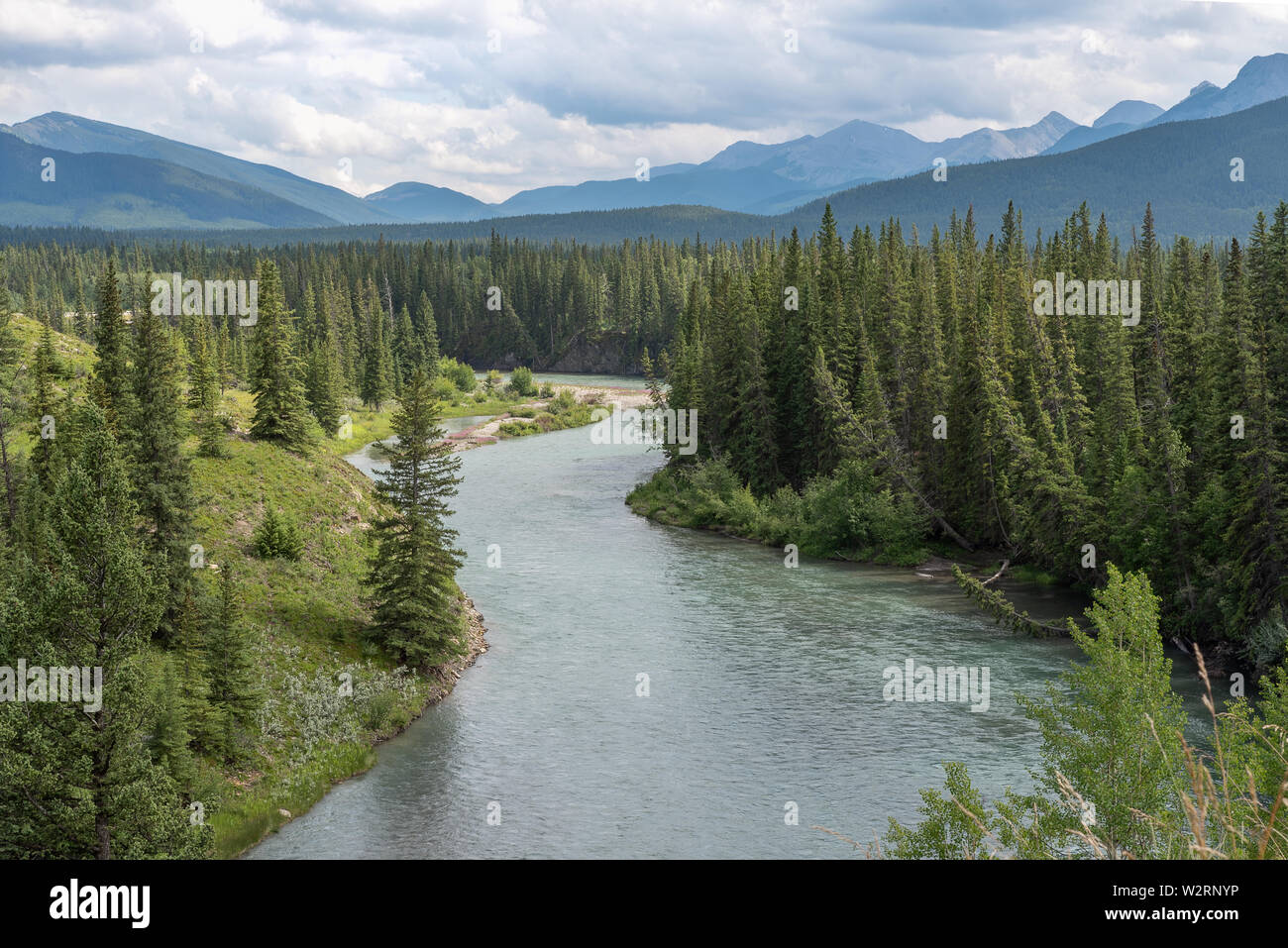 Aerial View of the Kananaskis River in Alberta, Canada Stock Photo - Alamy