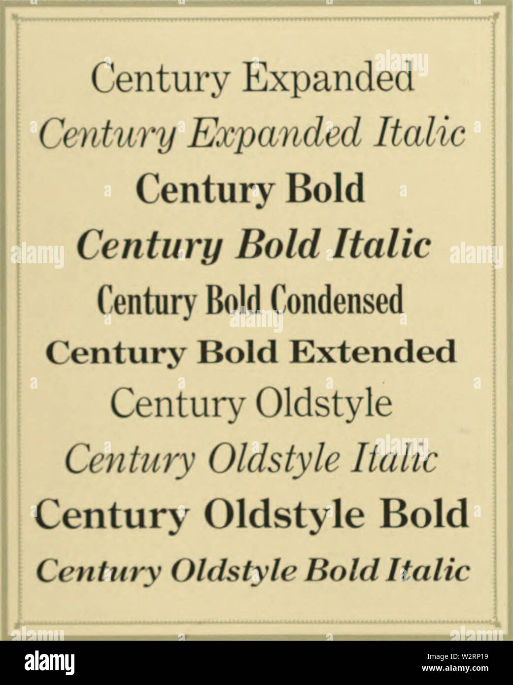 Century family types Stock Photo - Alamy