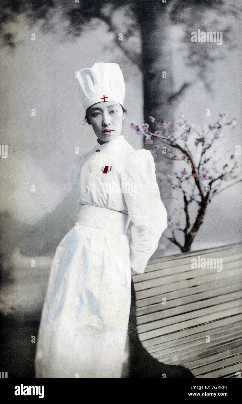 [ 1900s Japan - Japanese Red Cross Nurse ] — A woman wearing the ...