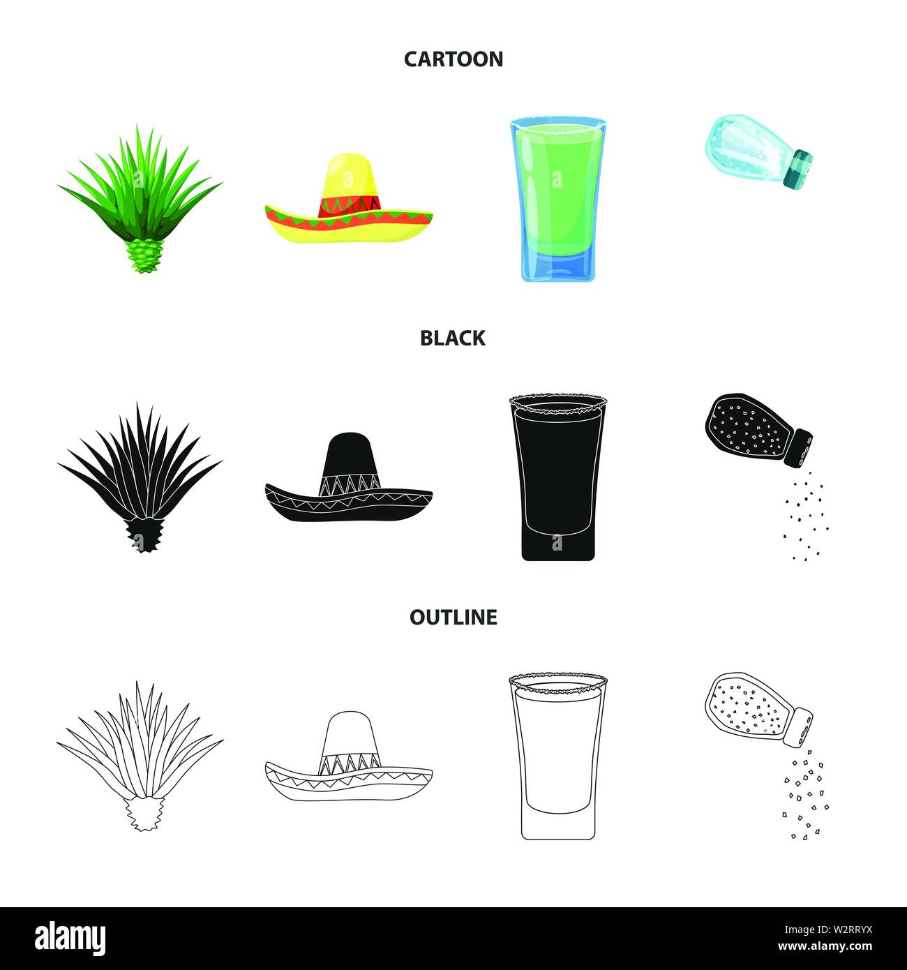 Vector illustration of cafe and Latin icon. Set of cafe and national ...