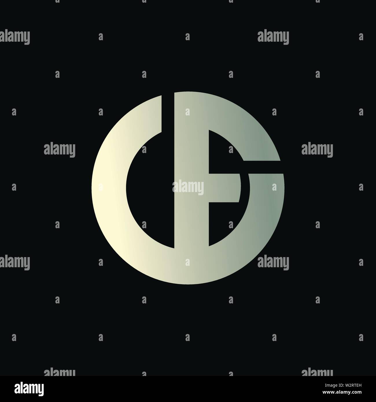 Simple Modern Initial Logo Vector CF Design Stock Vector Image & Art ...