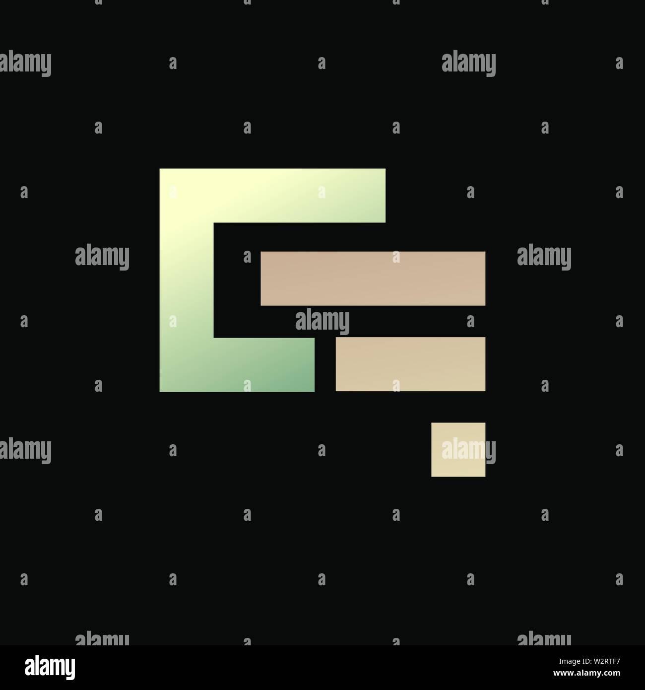 Simple Modern Initial Logo Vector CF Design Stock Vector Image & Art ...