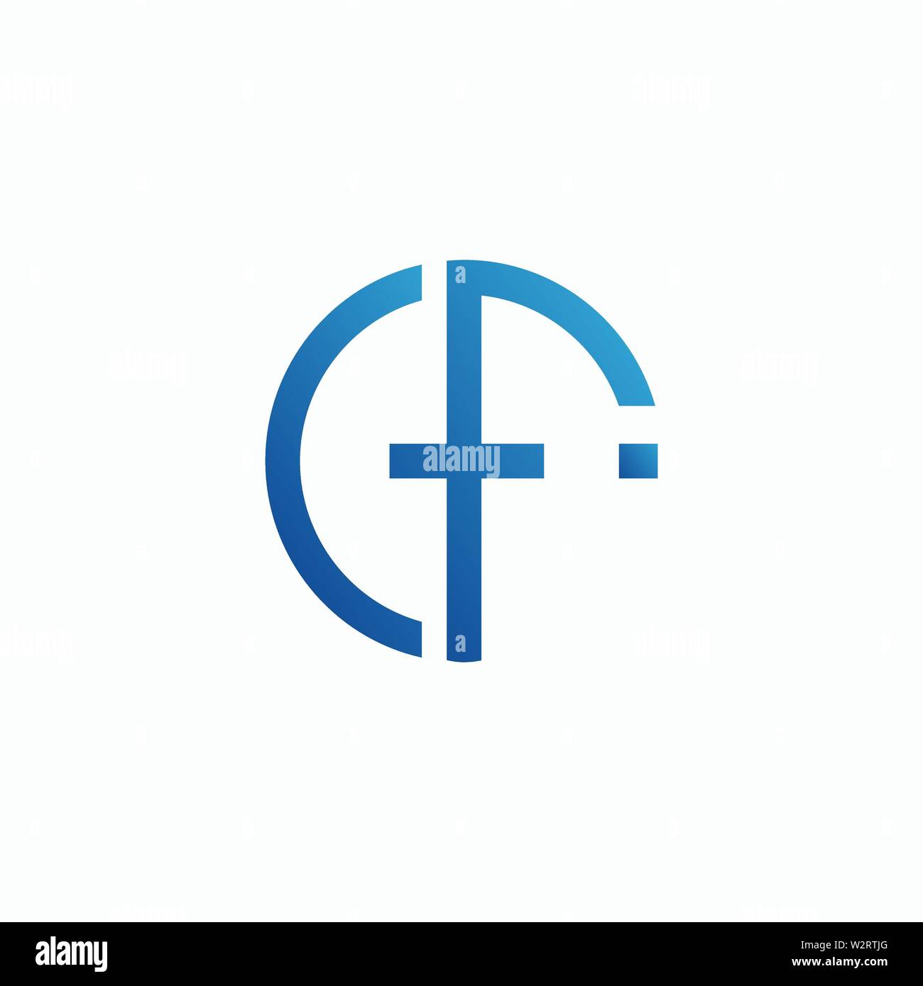 Simple Modern Initial Logo Vector CF Design Stock Vector Image & Art ...