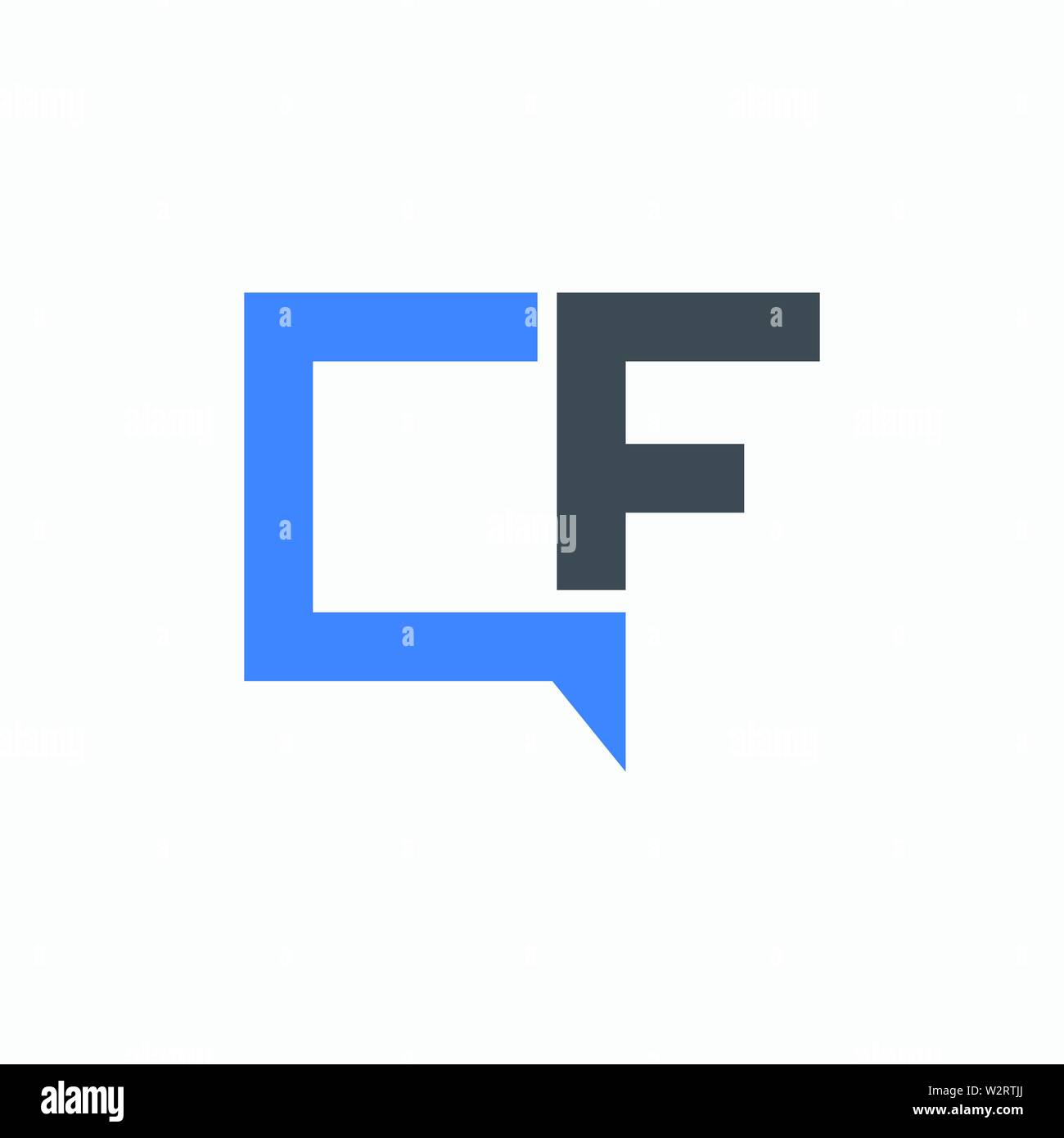 Simple Modern Initial Logo Vector CF Design Stock Vector Image & Art ...