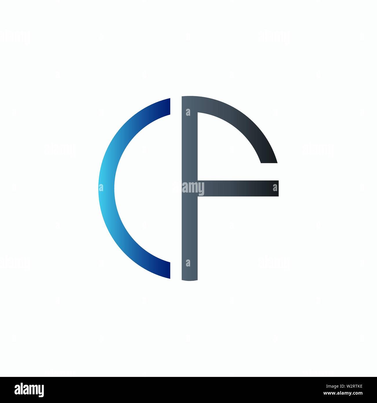 Simple Modern Initial Logo Vector CF Design Stock Vector Image & Art ...
