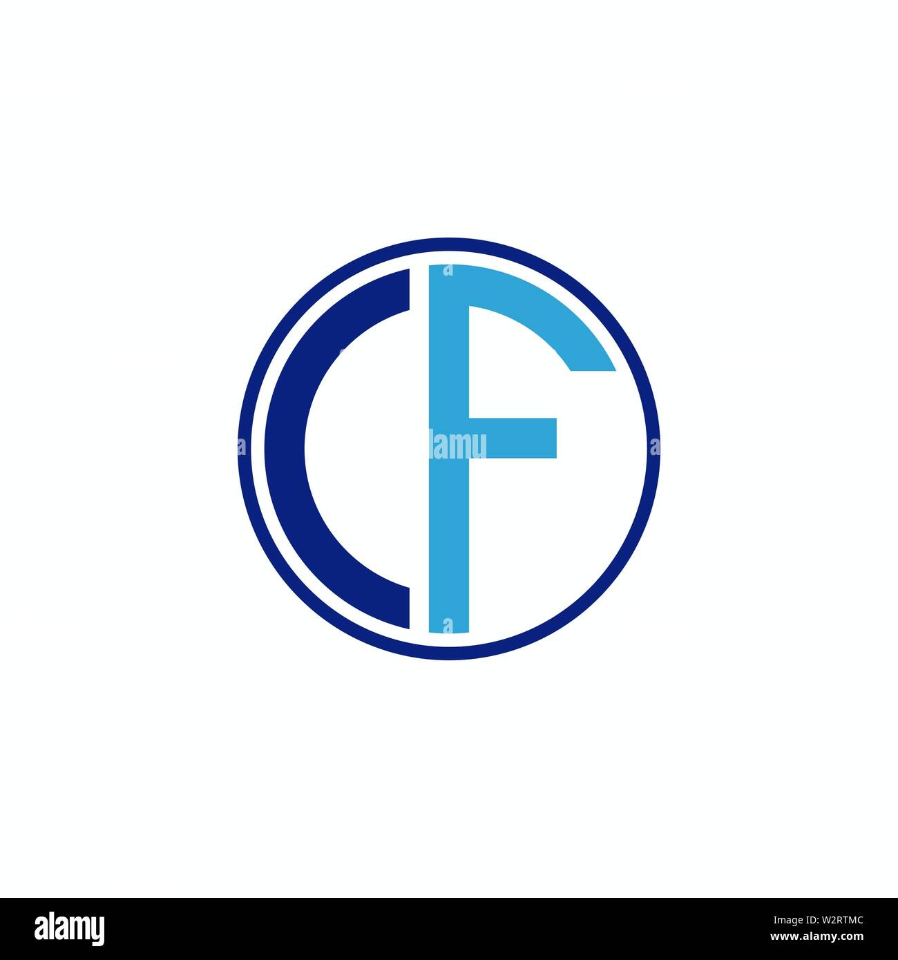 Simple Modern Initial Logo Vector CF Design Stock Vector Image & Art ...