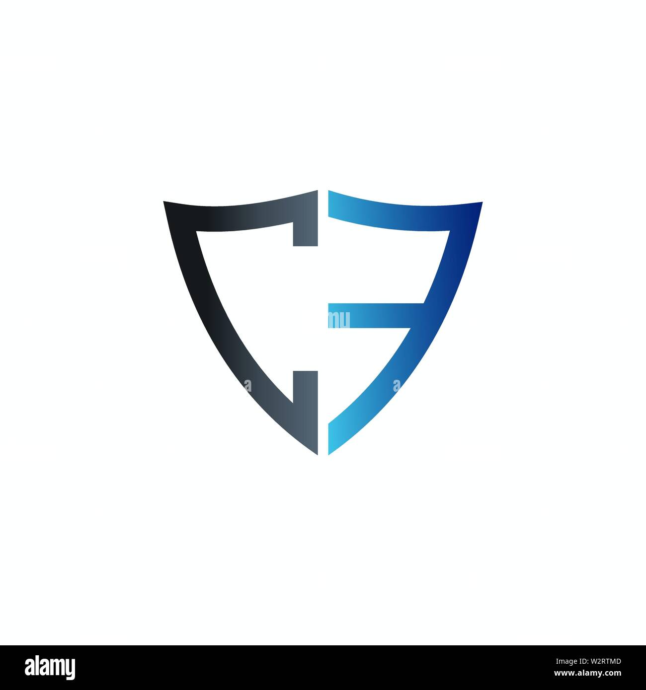 Simple Modern Initial Logo Vector CF Design Stock Vector Image & Art ...