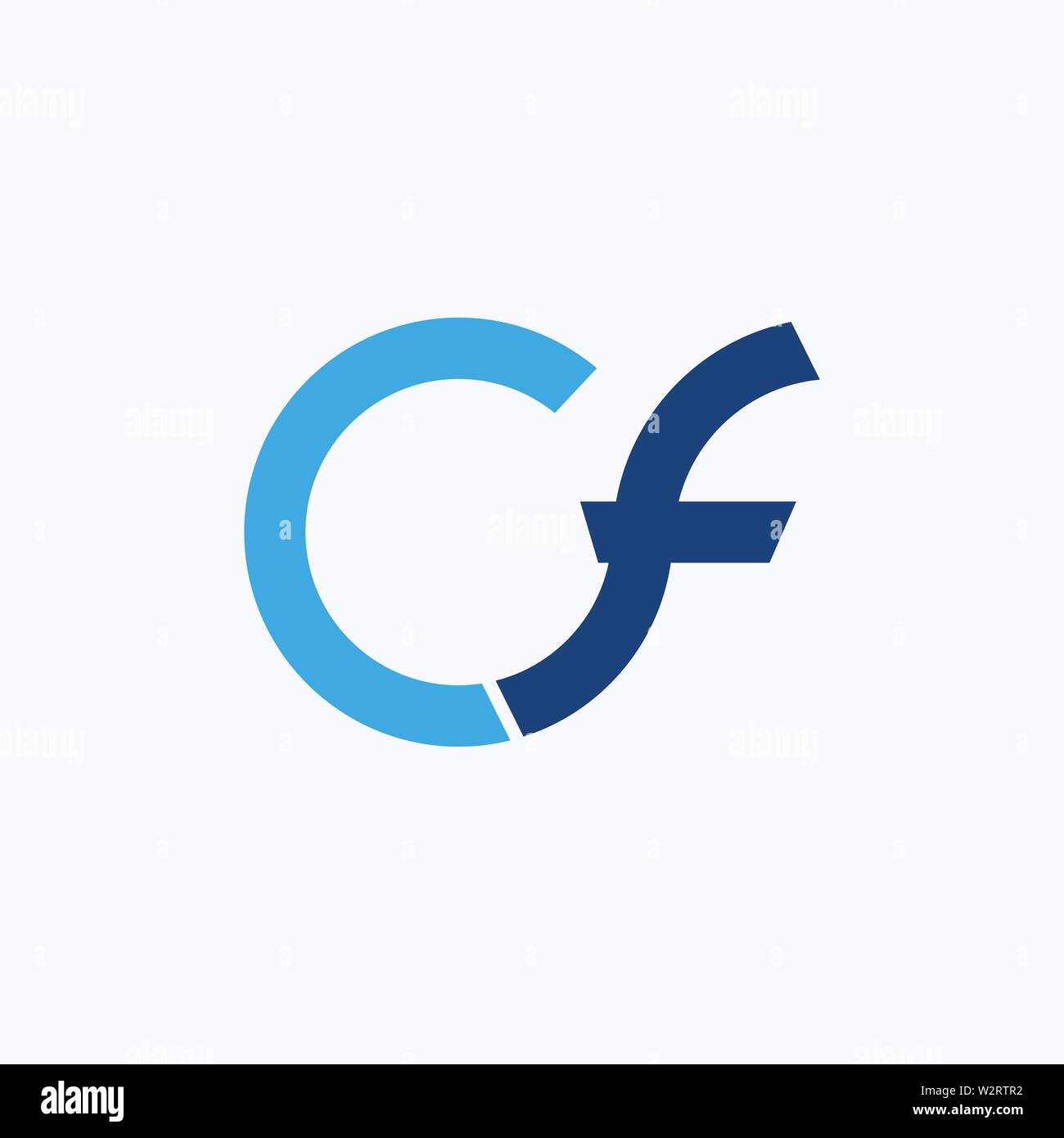 Simple Modern Initial Logo Vector CF Design Stock Vector Image & Art ...