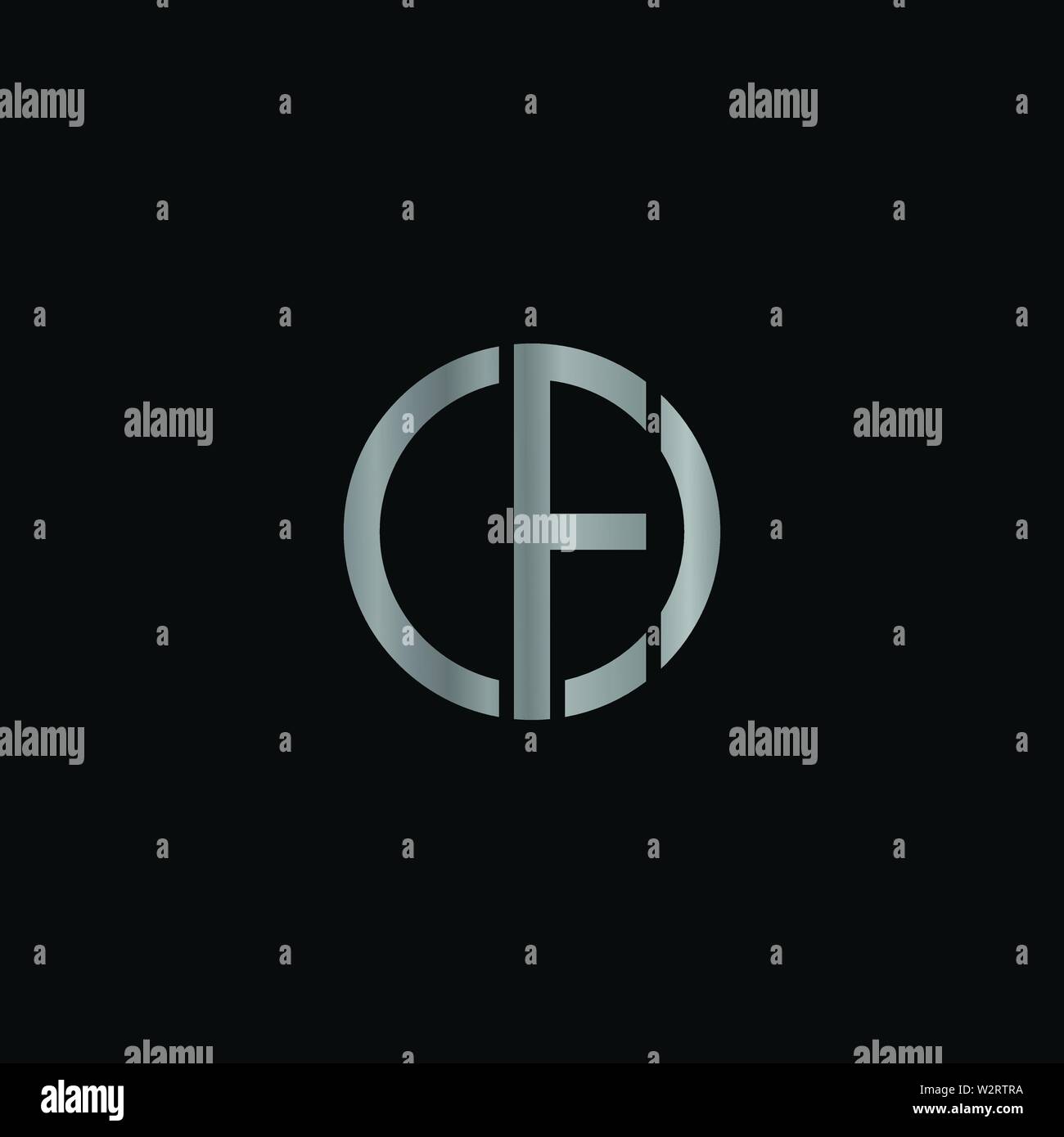Simple Modern Initial Logo Vector CF Design Stock Vector Image & Art ...