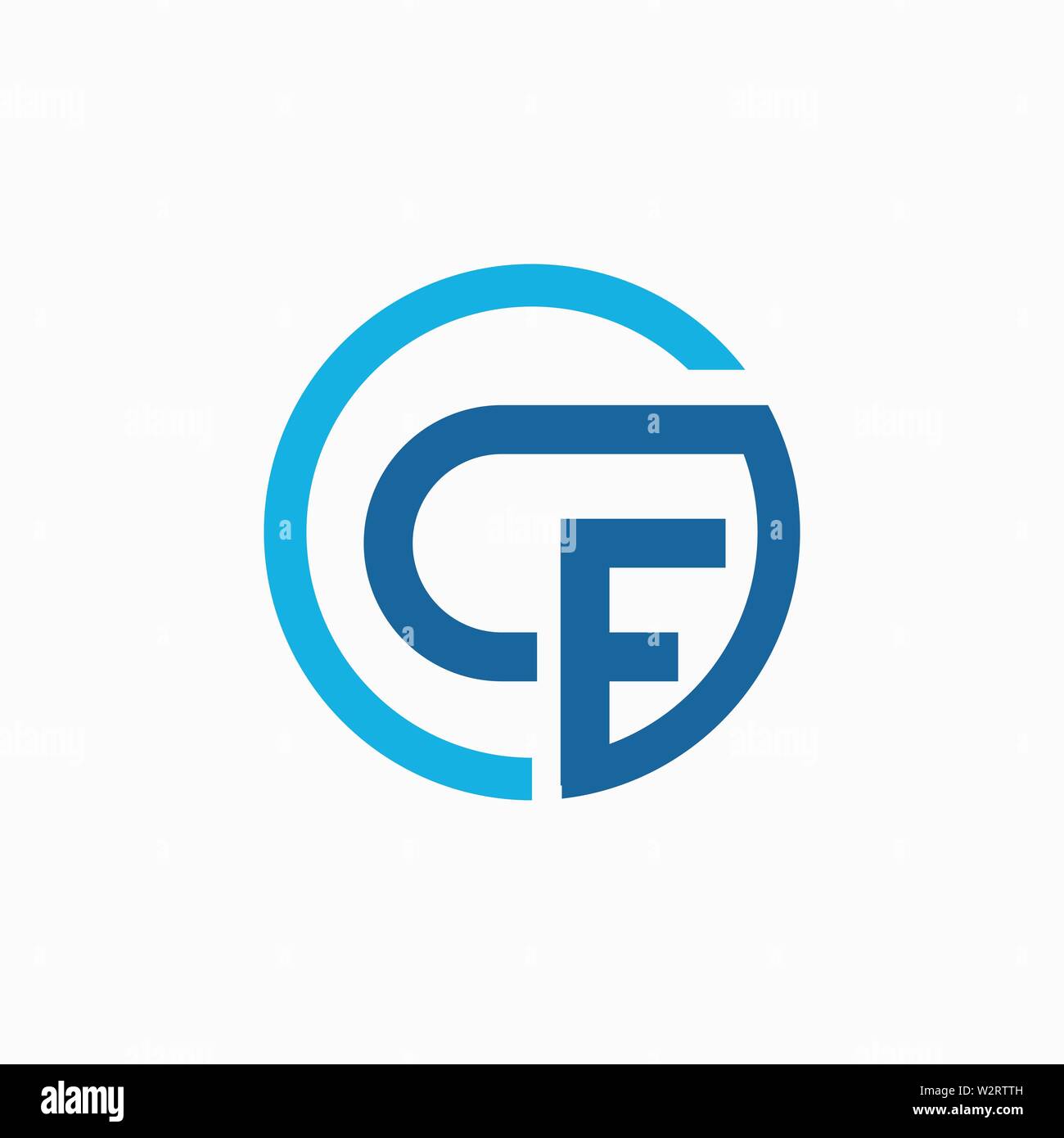 Simple Modern Initial Logo Vector CF Design Stock Vector Image & Art ...