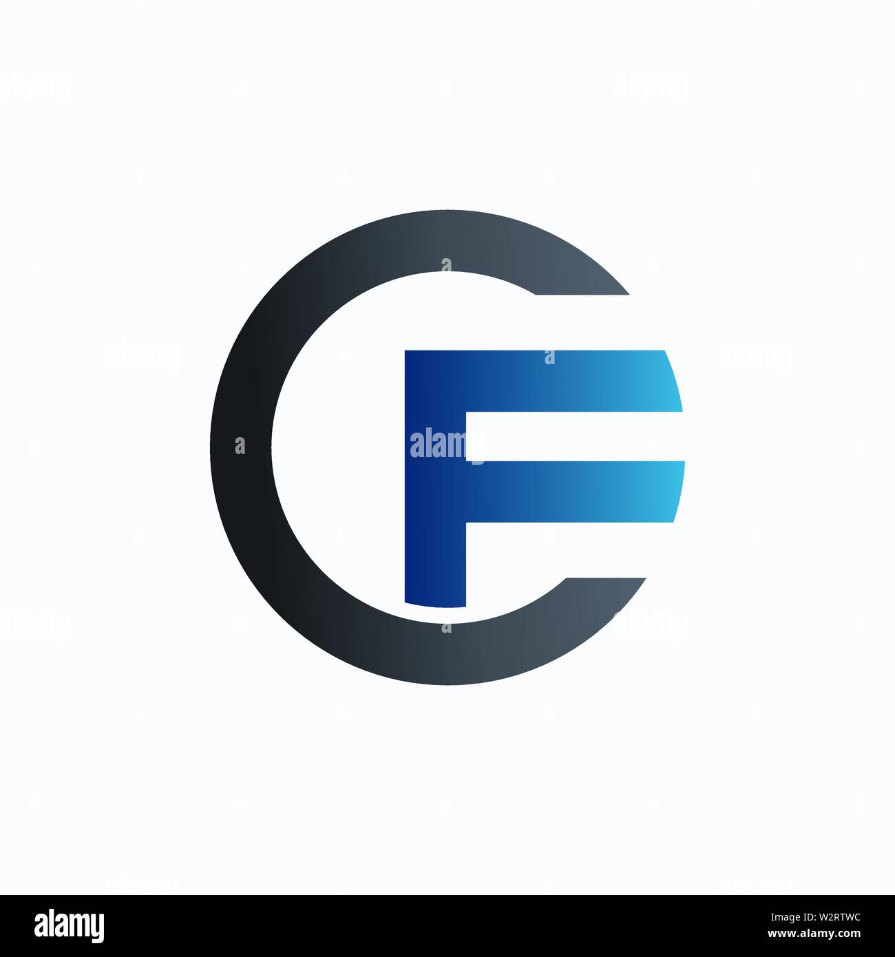 Simple Modern Initial Logo Vector CF Design Stock Vector Image & Art ...