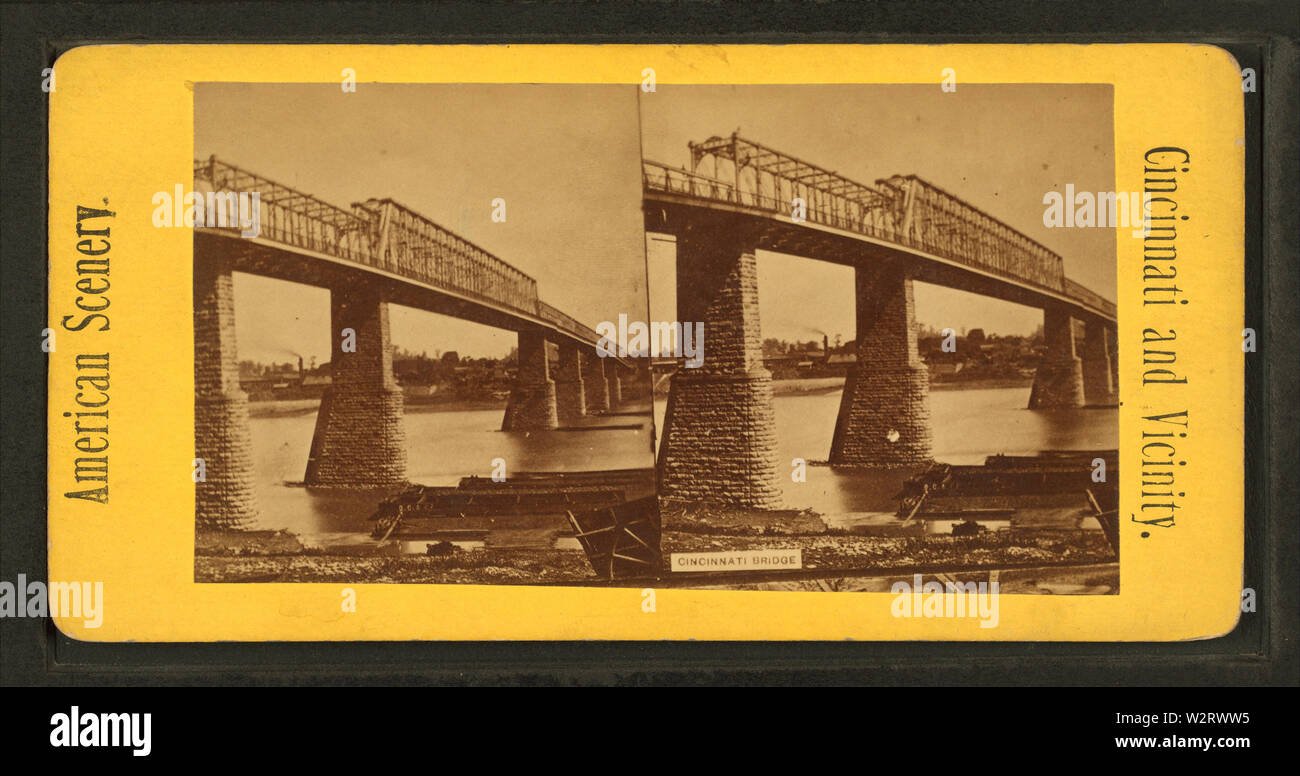 Cincinnati bridge, from Robert N Dennis collection of stereoscopic ...