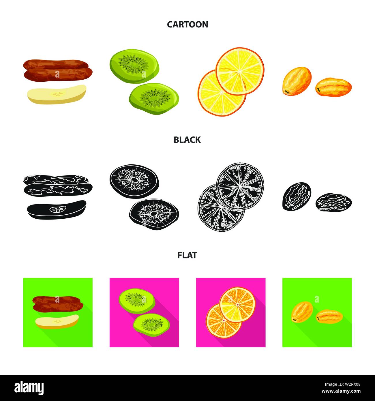 Vector design of food and raw symbol. Set of food and nature vector ...