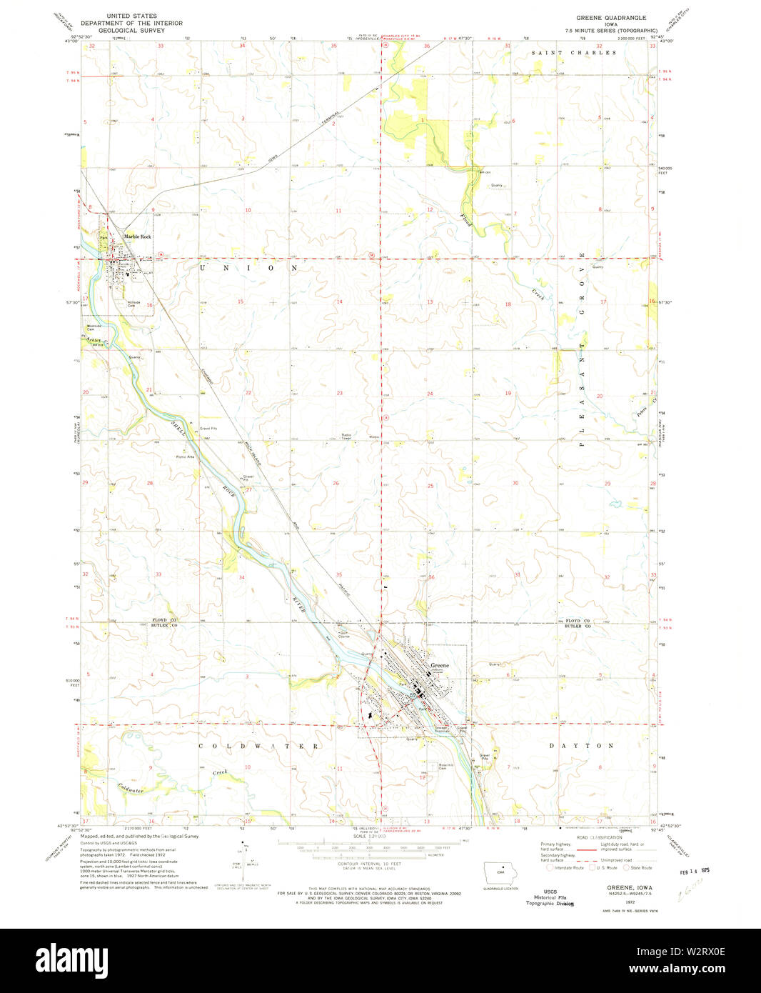 Greene iowa map hi-res stock photography and images - Alamy